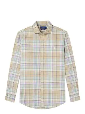 Polo Ralph Lauren Polo Ralph Lauren - Logo-Embroidered Checked Cotton-Oxford Shirt - Men - Neutrals - M Beige