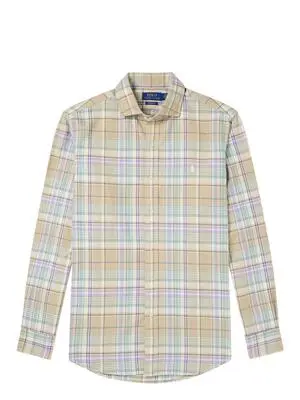 Polo Ralph Lauren Polo Ralph Lauren - Logo-Embroidered Checked Cotton-Oxford Shirt - Men - Neutrals - M Neutrals