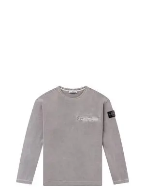 Stone Island Garment-dyed Cotton-fleece Sweatshirt - Gray