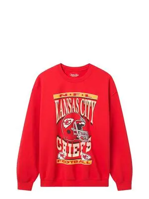 Junk Food Clothing Kansas City Chiefs Helmet Flea Market Crew Fleece Sweatshirt - Red