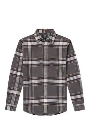 Portuguese Flannel Spindle Checked Cotton-flannel Shirt - Gray