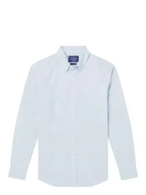Portuguese Flannel Button-down Brushed-cotton Oxford Shirt - Blue