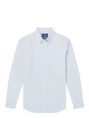 Portuguese Flannel Button-down Brushed-cotton Oxford Shirt - Light Blue