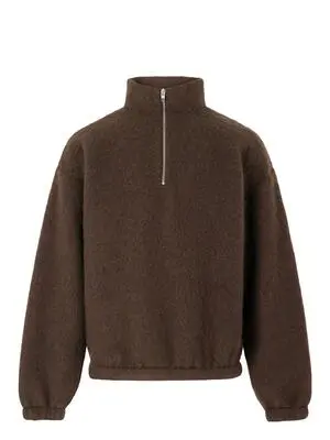 JIL SANDER Jil Sander - Wool-Blend Brushed Half-Zip Sweater - Men - Brown  Brown