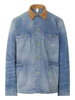 Ralph Lauren Stockton Corduroy-trimmed Denim Jacket - Blue