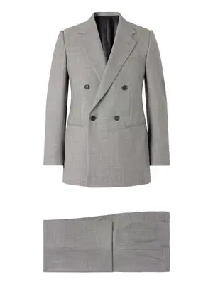 Husbands Double-breasted Birdseye Wool Suit - Gray