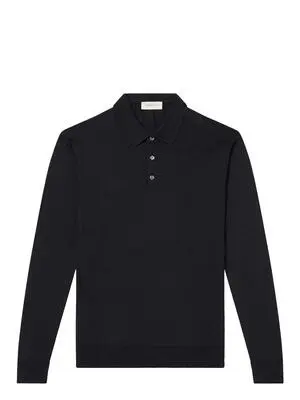 PIACENZA CASHMERE 1733 Wool And Silk-blend Polo Sweater - Black