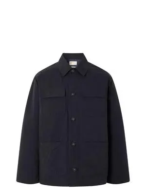 Massimo Alba Gran Torino Padded Canvas Overshirt - Navy