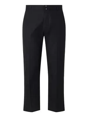 AMI Paris Parisian-fit Straight-leg Cotton-gabardine Trousers - Black