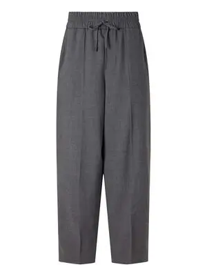 AMI Paris Wide-leg Virgin Wool Trousers - Gray
