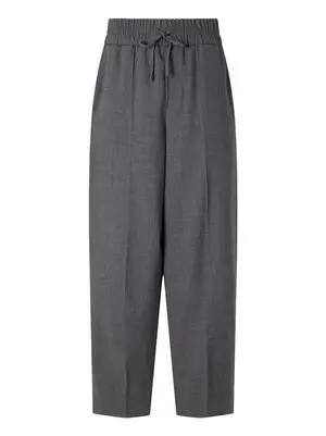AMI Paris Wide-leg Virgin Wool Trousers - Gray