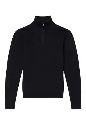 Ralph Lauren Purple Label Ralph Lauren Purple Label - Wool-Piqué Half-Zip Sweater - Men - Black - S Black