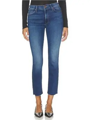 MOTHER The Mid Rise Dazzler Ankle Fray In Blue - Taking Chances