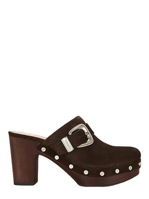 Veronica Beard Larken Clog In Chocolate - Espresso