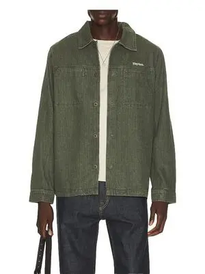 RHYTHM Harlan Long Sleeve Shirt In Green - Olive