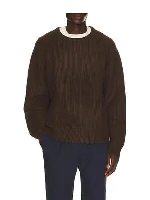 RHYTHM Vintage Waffle Knit Sweater - Chocolate
