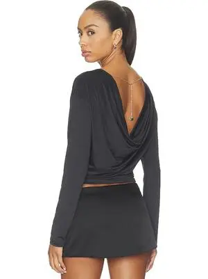 Superdown Ameigh Drape Top - Black