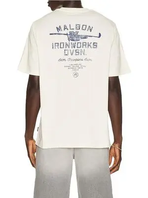 MALBON Vista Ironworks Tee In White - Ivory