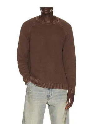 Marine Layer Garment Dye Roll Neck Sweater In Brown - Java