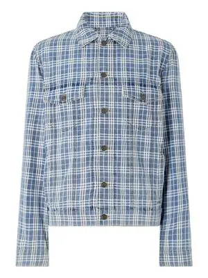 Burberry Burberry Checked Denim Jacket Blue