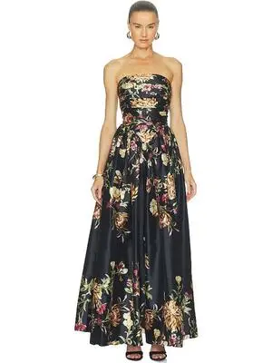 HEMANT & NANDITA Hemant And Nandita Ruched Long Dress In Black.