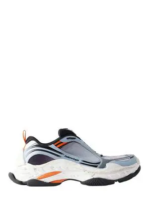 Balenciaga Triple S.2 Rubber-trimmed Mesh Sneakers - Blue