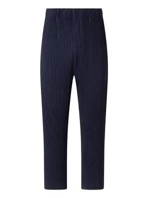Issey Miyake Pleated Tapered-leg Trousers - Blue