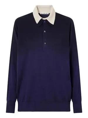 ACNE STUDIOS ACNE STUDIOS Layered Silk, Wool And Cashmere-Blend Polo Sweater