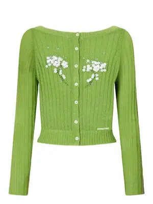 SHUSHU/TONG SHUSHU/TONG Embellished Knitted Cardigan Green