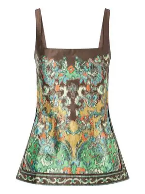 ALEMAIS Charlotte Printed Satin-twill Blouse - Brown
