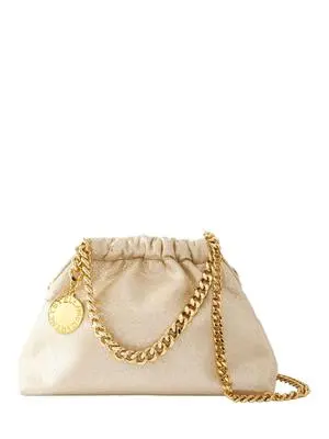 Stella McCartney Falabella Mini Metallic Vegetarian Material Drawstring Bag - Gold