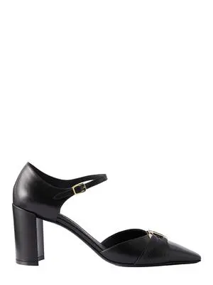 FERRAGAMO Migea 70 Buckle-detailed Leather Pumps - Black