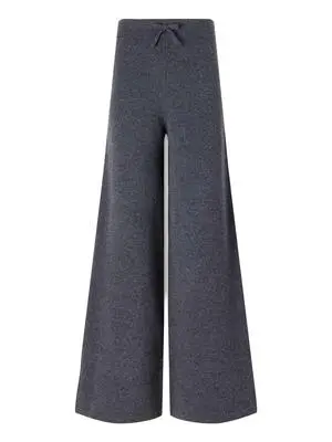YVES SALOMON Drawstring Wool-blend Wide-leg Pants