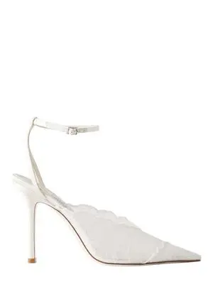 JIMMY CHOO Faiz 100 Lace Pumps - Ivory