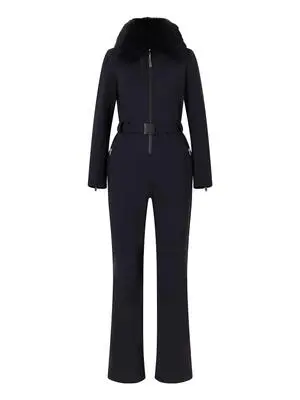 YVES SALOMON Shearling-trimmed Belted Ski Suit - Black