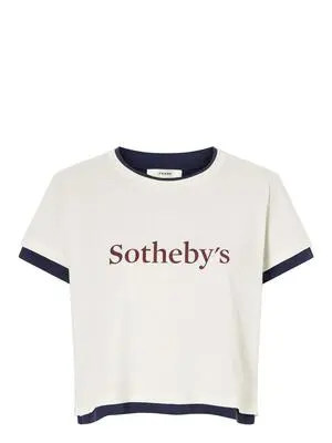 FRAME Sotheby's Printed Cotton-jersey T-shirt - Cream