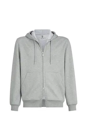 Brunello Cucinelli French Terry Zip-up Hoodie - Grey