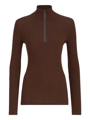 Brunello Cucinelli Wool-cashmere Half-zip Sweater - Brown
