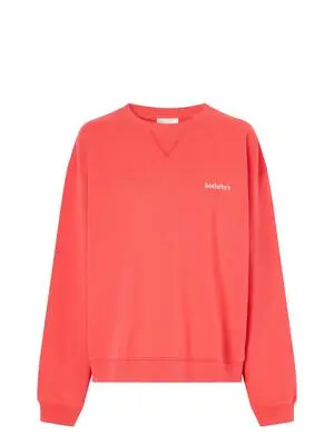 FRAME Sotheby's Logo-embroidered Cotton-jersey Sweatshirt - Red