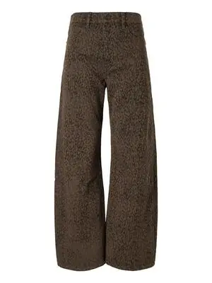FRAME The Bow Crop Leopard-print High-waisted Tapered Jeans Leopard Print