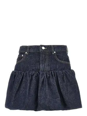 GANNI Denim Mini Bubble Skirt