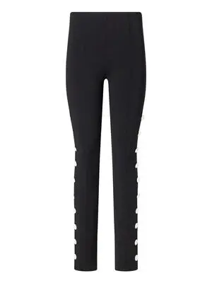 Proenza Schouler Button-embellished Stretch-jersey Skinny-leg Pants - Black