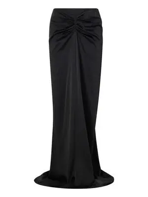 Victoria Beckham Isabella Gathered Satin Maxi Skirt - Black