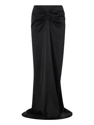 Victoria Beckham Isabella Gathered Satin Maxi Skirt - Black