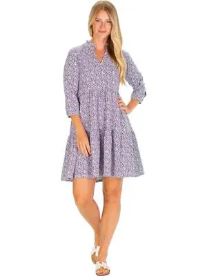 DUFFIELD LANE The Fiona Dress - Navy Floret