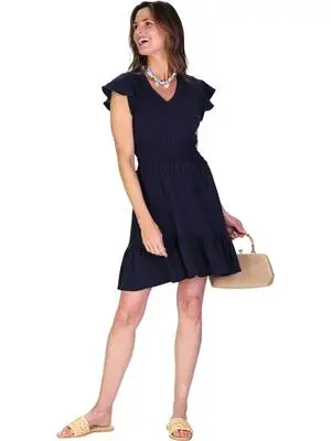 DUFFIELD LANE The Leona Dress - Navy