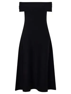 Simkhai Camilla Wool Off-the-shoulder Midi Dress - Black