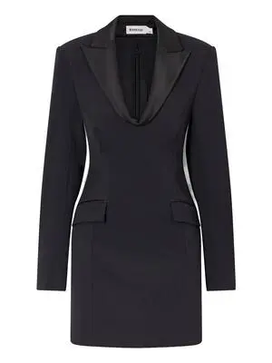 Simkhai Marina Padded Crepe Mini Dress - Black