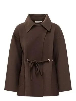 Ba&sh Kam Belted Short Coat - Brown
