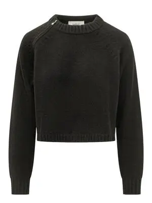 Ba&sh Bash Corvy Cropped Knitted Sweater Black